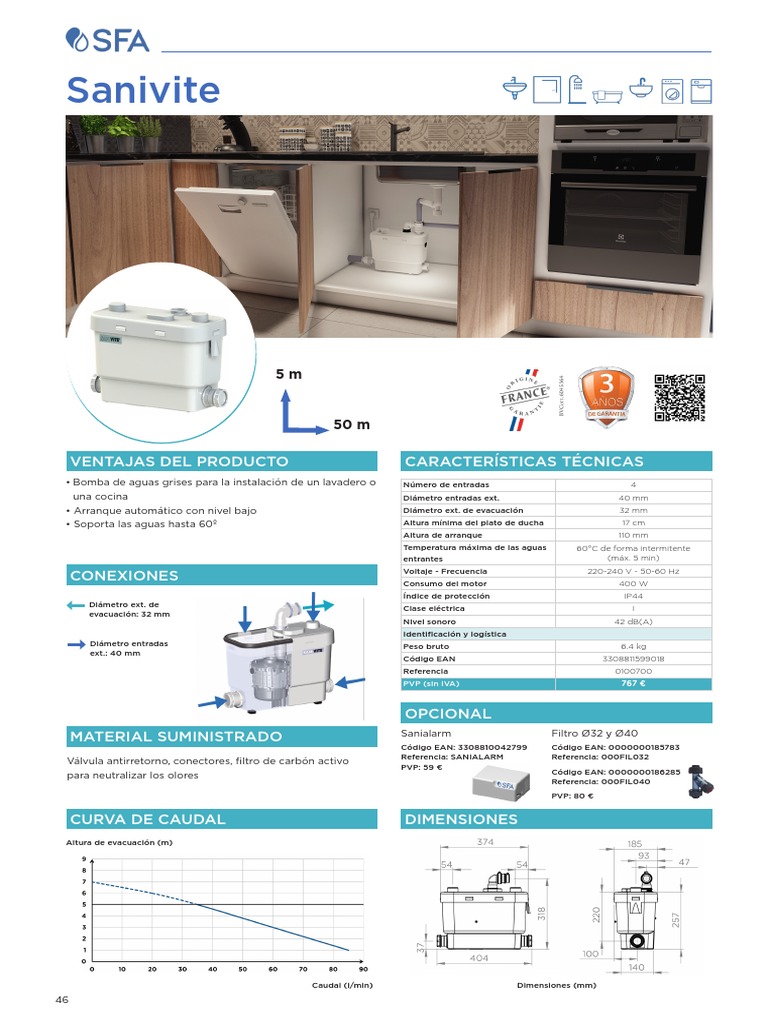 Bomba Evacuacion Sanivite Ficha Tecnica | PDF