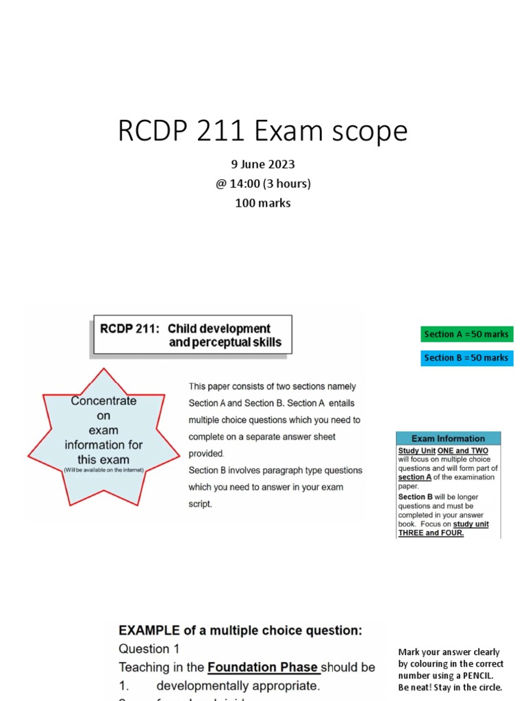 RCDP 211 Exam Scope | PDF | Career & Growth