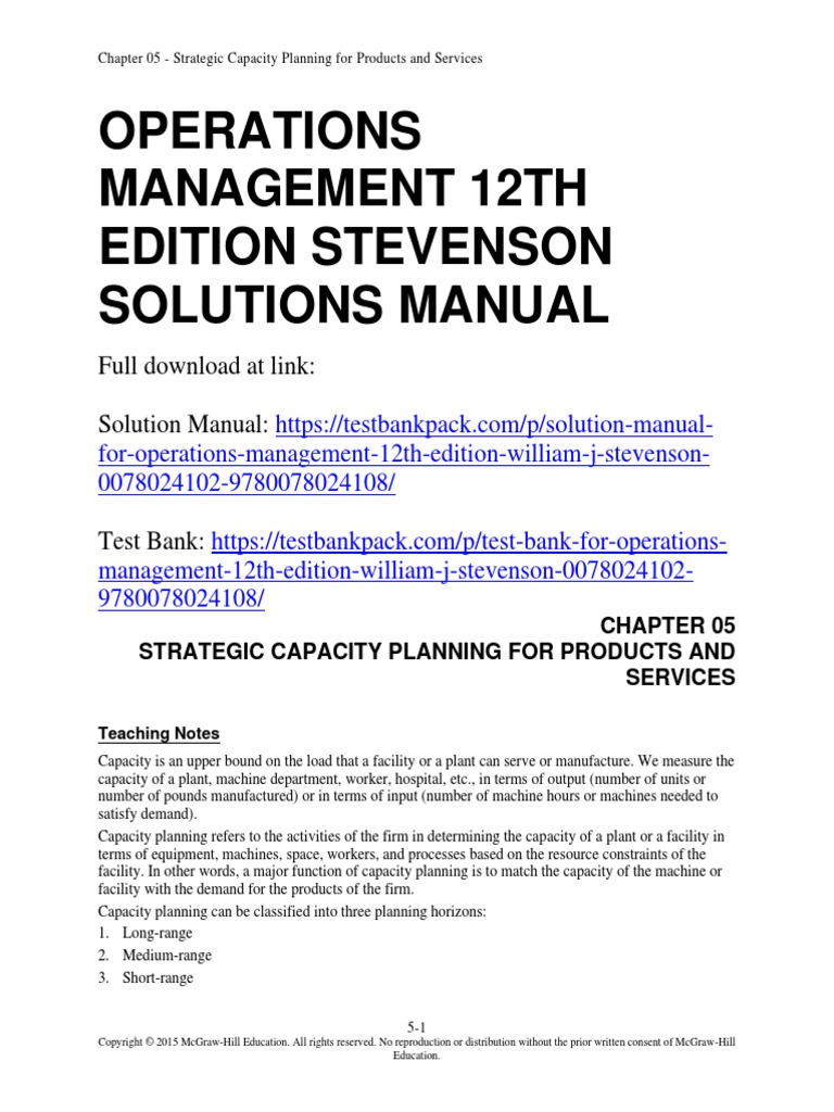 Operations Management 12th Edition Stevenson Solutions Manual Download ... Operations Management 12th Edition Stevenson Solutions Manual Download ...