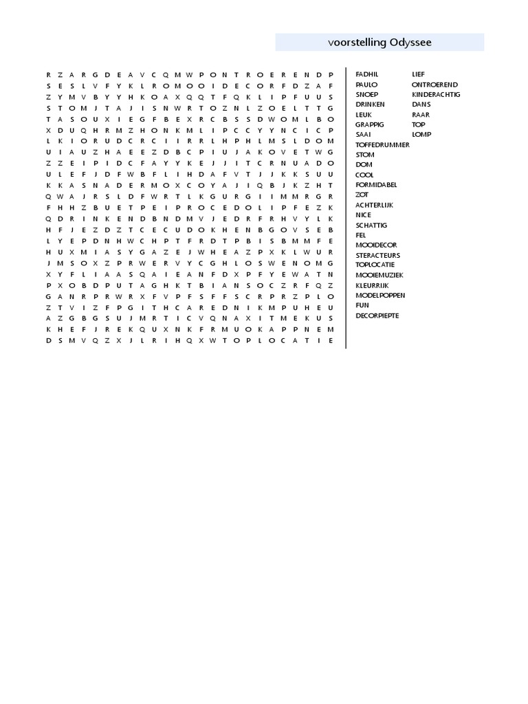 WOORDZOEKER Maken - Online - Met Oplossing | PDF