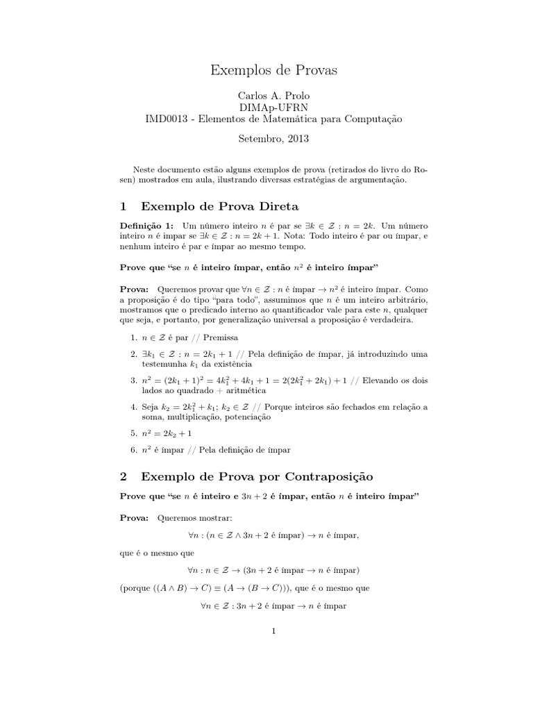 Exemplos de Provas | PDF