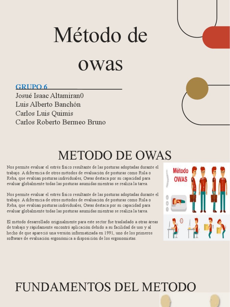 Grupo 6 Metodo Owas | PDF | Muestreo (Estadísticas) | Frecuencia