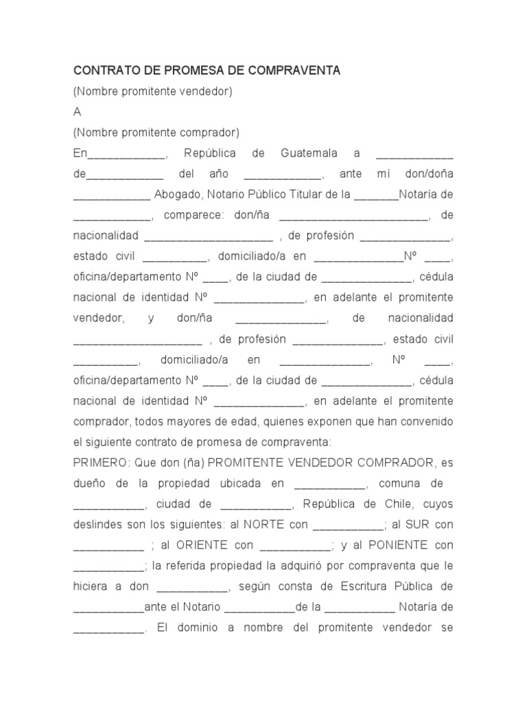 Contrato de Promesa de Compraventa | PDF