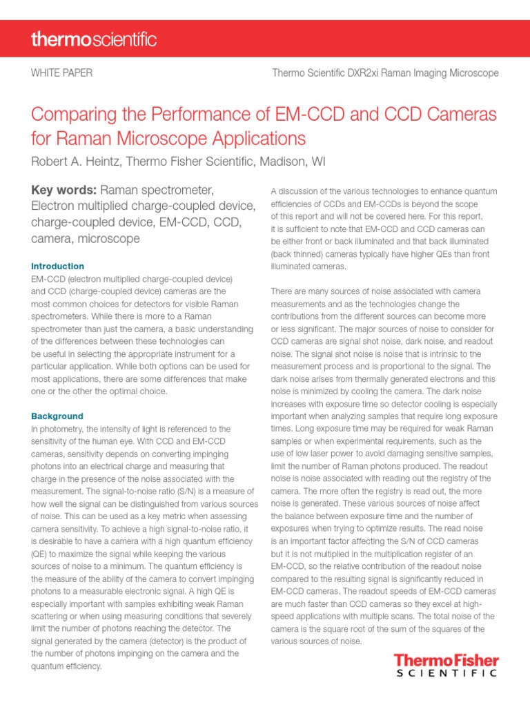 WP52982 Comparing CCD Vs em CCD Raman Applications | PDF