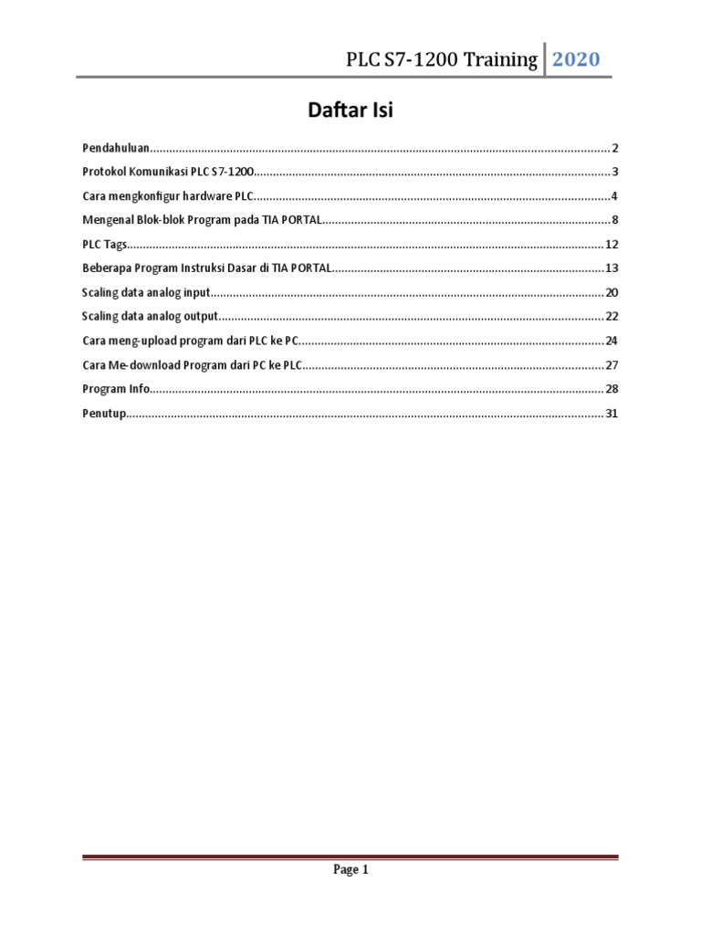 Handbook Training PLC S7-1200 With TIA PORTAL | PDF
