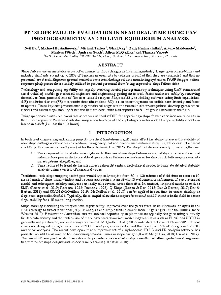 Pit Slope Failure Evaluation | PDF