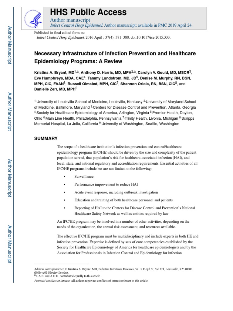 Infection Prevention Program Essentials | PDF | Infection | Epidemiology