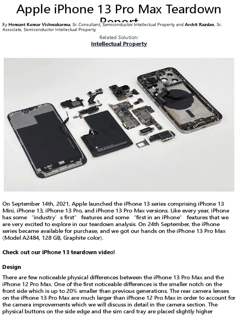 iPhone 13 Pro Max Teardown Analysis | PDF | I Phone | Image Stabilization