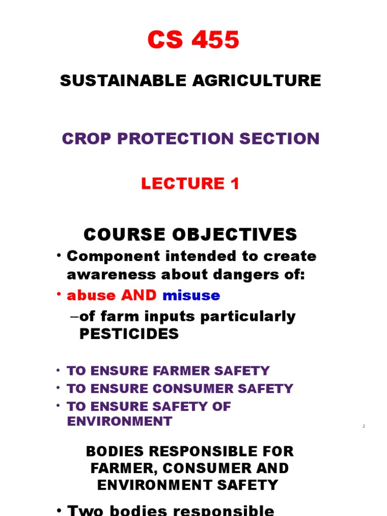 Cs 455 Lecture 1 | PDF | Toxicity | Pesticide