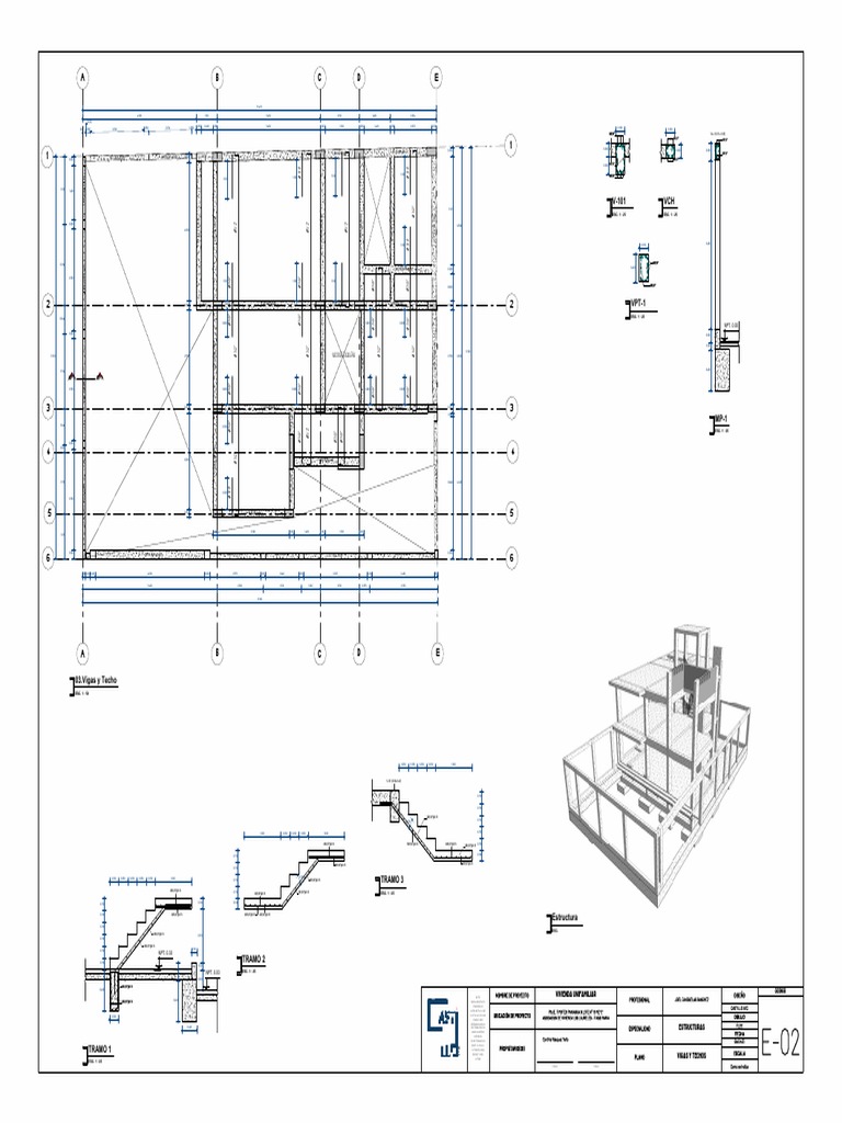 Plano - E-02 - ESTRUCTURAS | PDF