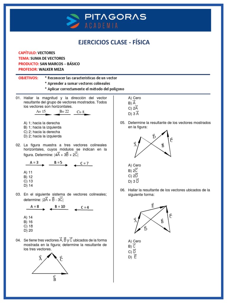 SBMB010422 Fi Ej01 Vectores | PDF