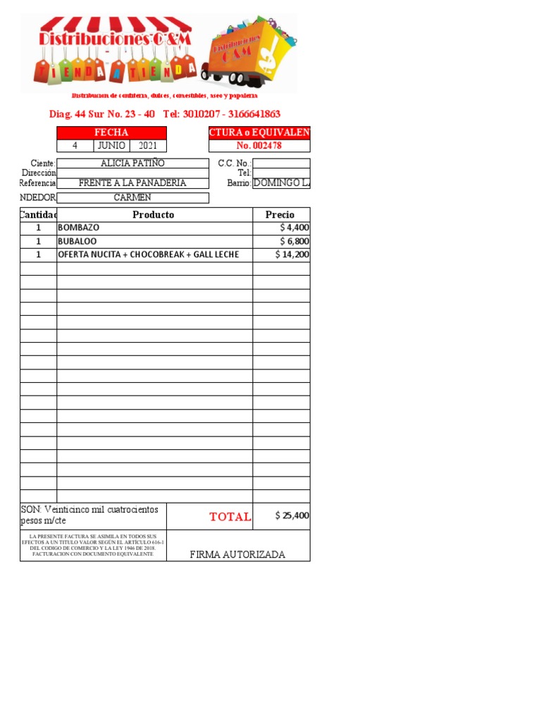 Factura Mama Mencha | PDF