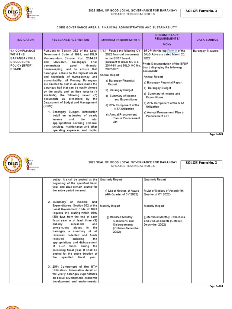 Updated 2023 SGLGB Form 3 Technical Notes | PDF Updated 2023 SGLGB Form 3 Technical Notes | PDF