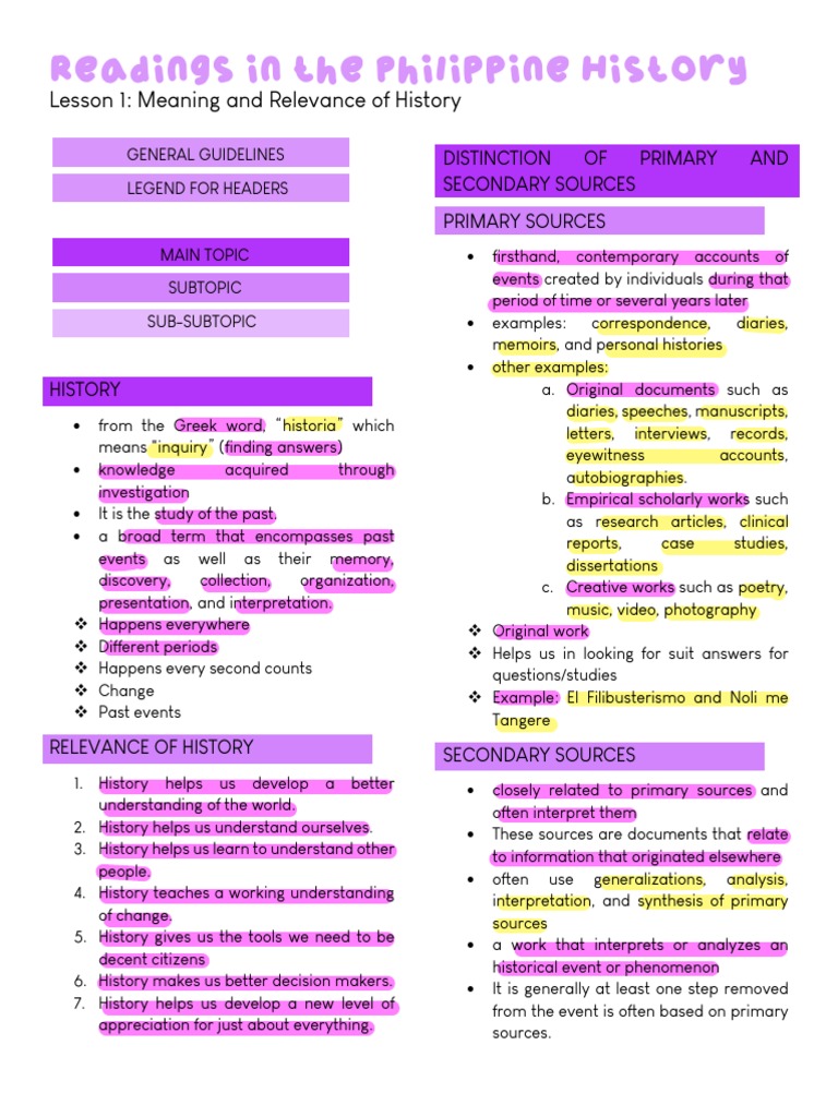 Readings in the Philippine History | PDF | Historiography | Primary Sources