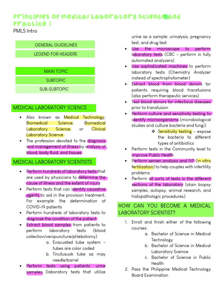 Principles of Medical Laboratory Science and Practice 1 | PDF
