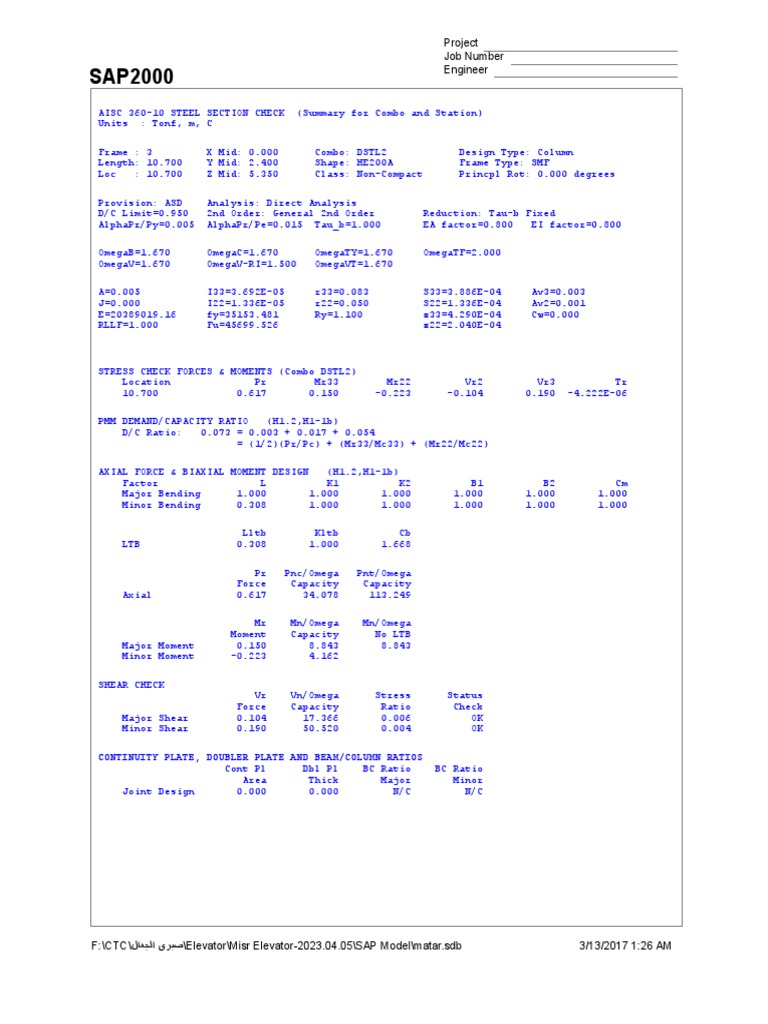 HEA200 COLUMN - ٠٦١٧٢٥ | PDF | Bending | Buckling