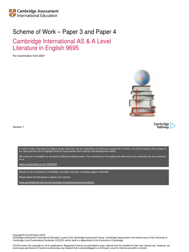 English in Literature Alevel Paper 3 and Paper 4 Scheme of Work | PDF