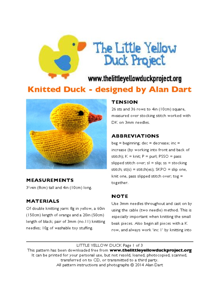 Alan Dart Duck Pattern | PDF