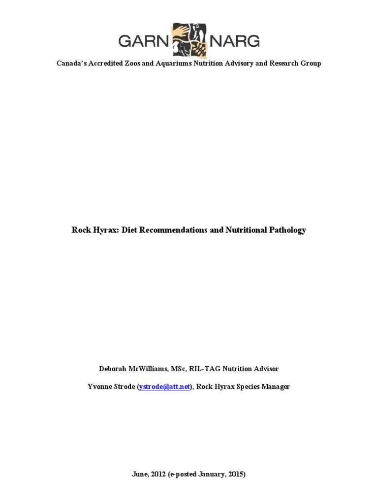 Diet Rock Hyrax | PDF | Calorie | Thermoregulation