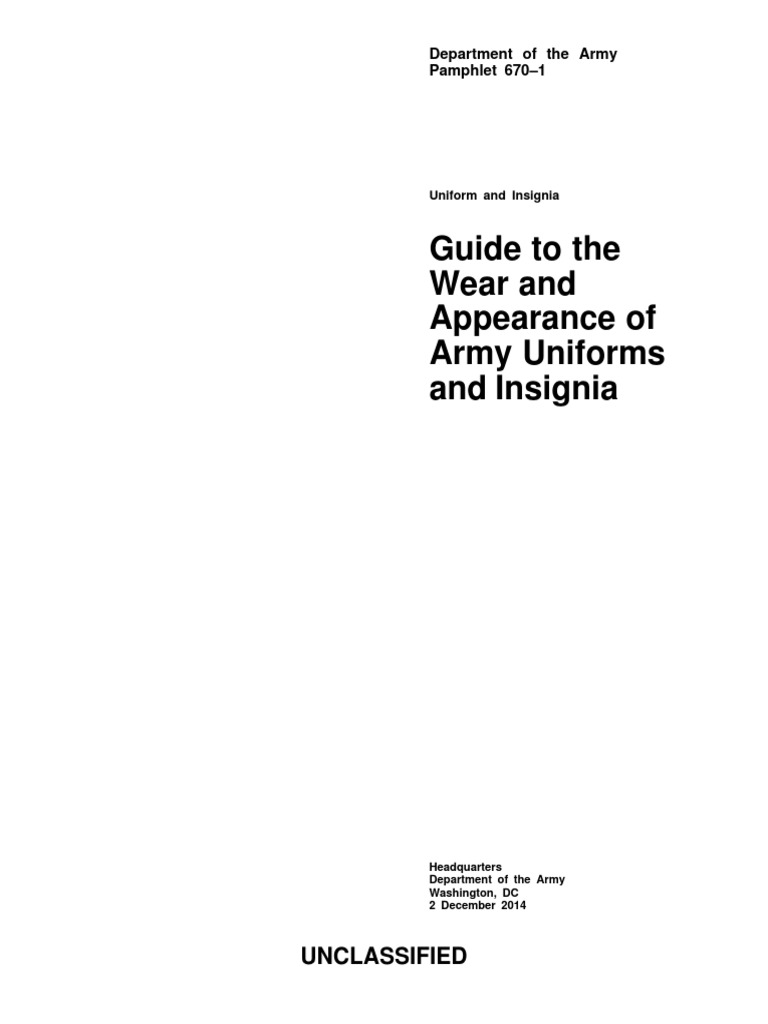 Army Uniform Wear Guidelines 2014 | PDF | Corps | Sergeant