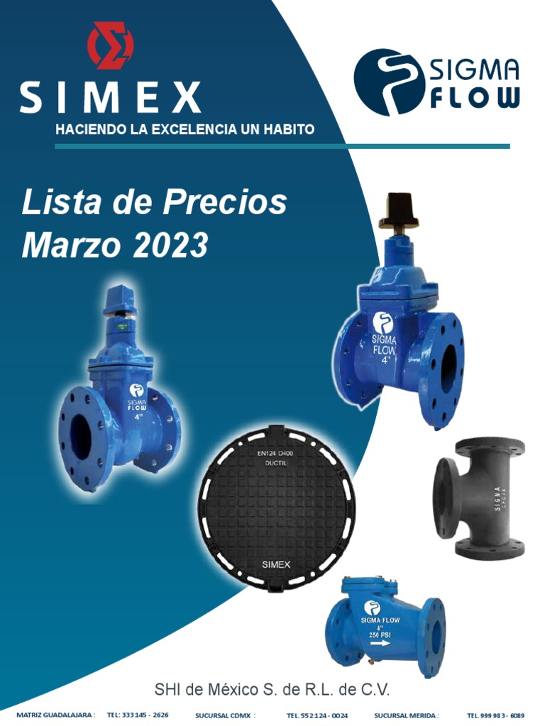 CATALOGO-precios-SIMEX | PDF | Materiales