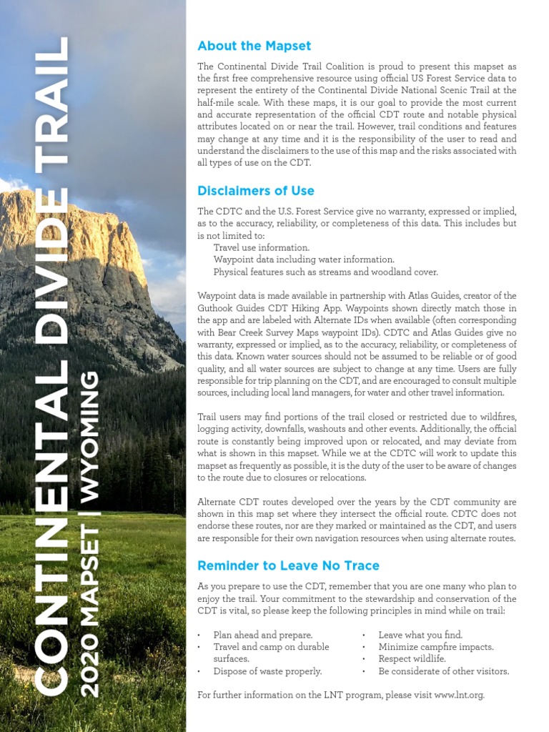 CDT Map Set V3.1 Wyoming | PDF | Map | Trail