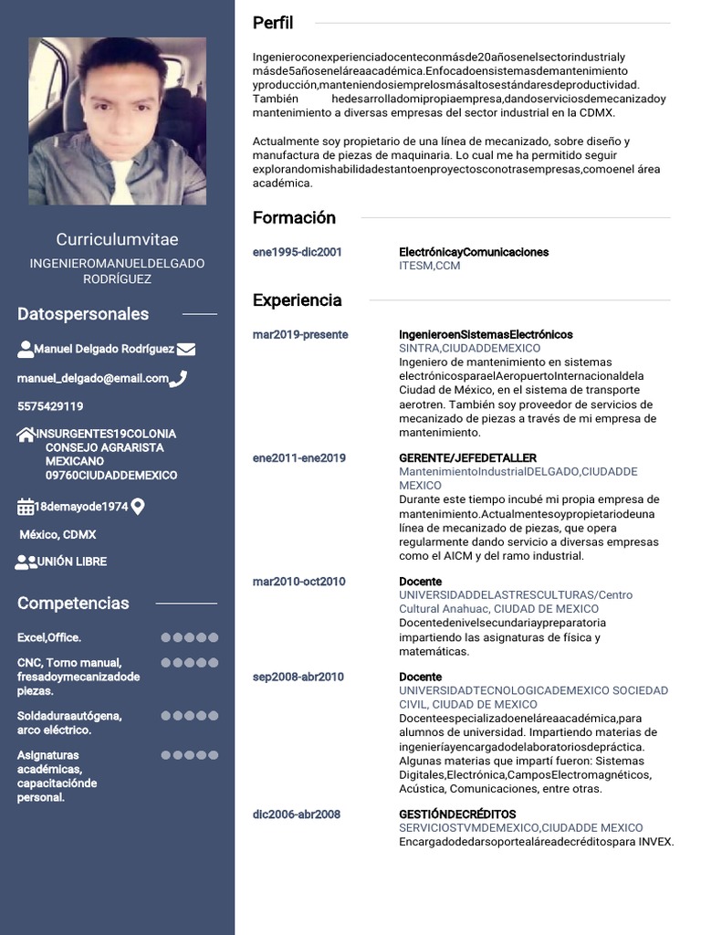 Curriculum Vitae de Manuel Delgado Rodríguez | PDF