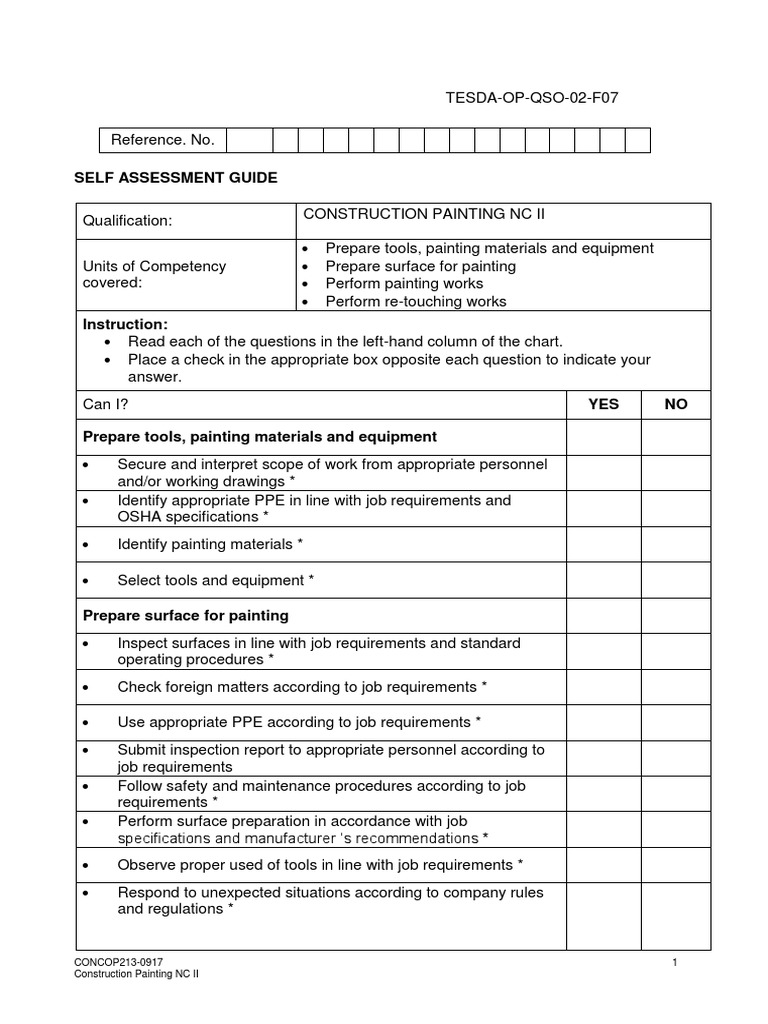 SAG - Construction Painting NC II | PDF