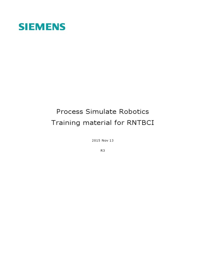 Process Simulate Robotics Training_RNTBCI | PDF