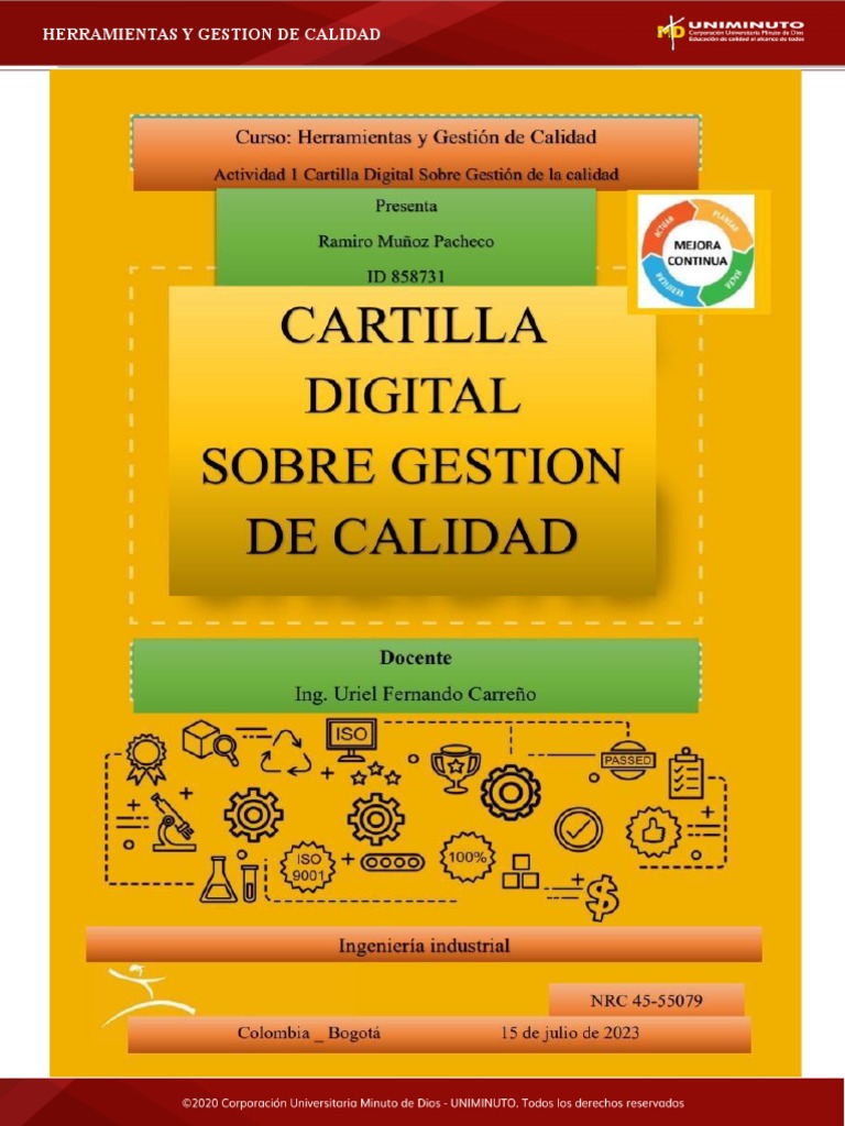 Actividad 1 Cartilla Digital Sobre Gestión de La Calidad | Descargar gratis PDF | Calidad ...