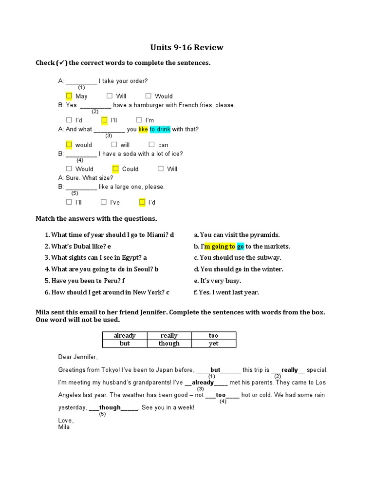 Units 9-16 Review - Answers | PDF