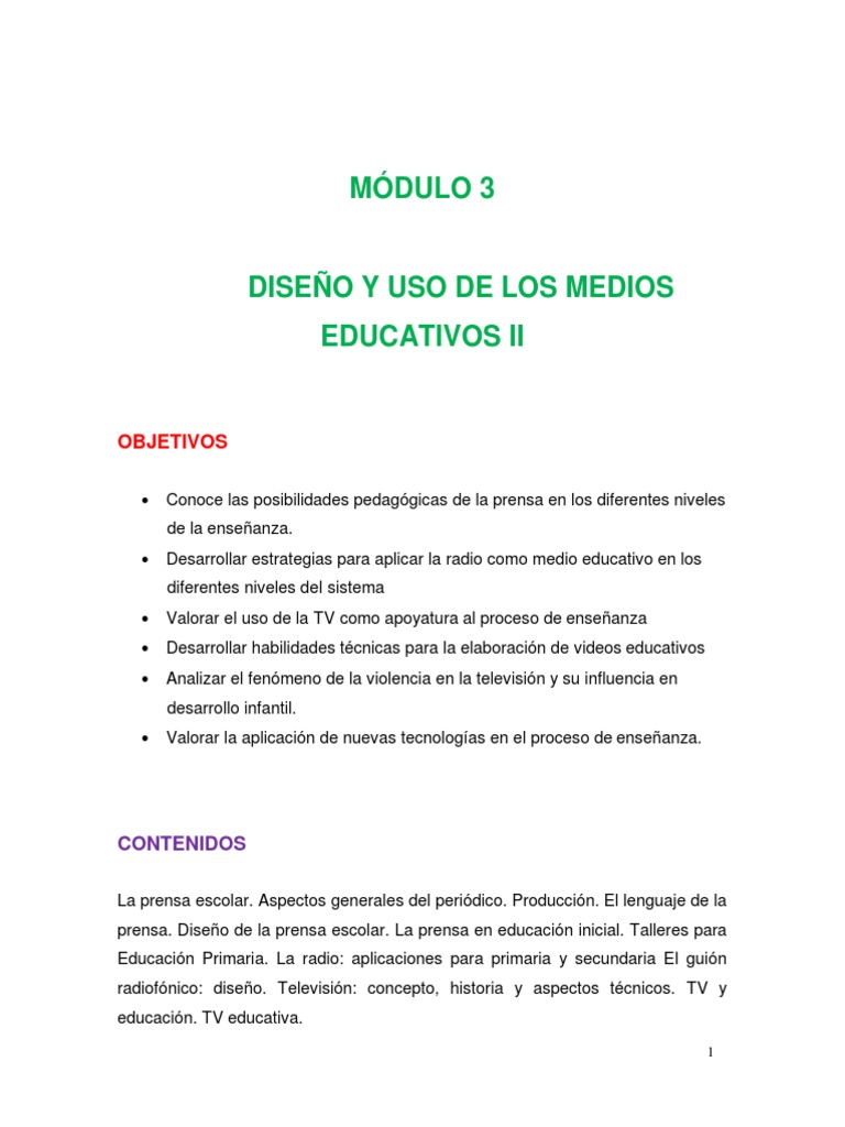 Modulo 3 Medios Dm3 | PDF | Periódicos | Enseñando