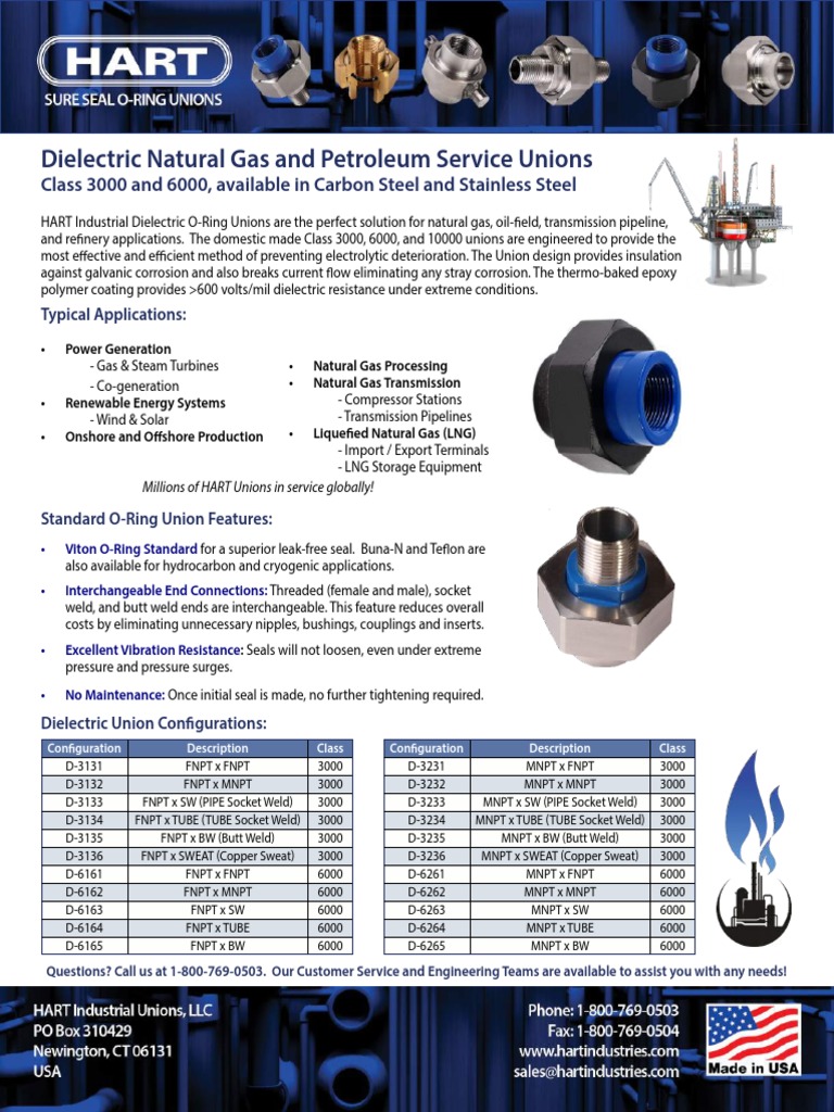HART Dielectric Petroleum and Natural Gas Unions | PDF