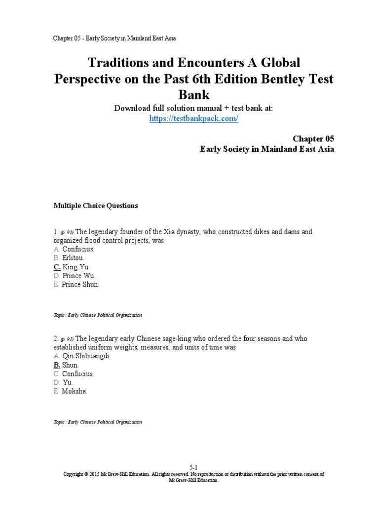 Traditions and Encounters A Global Perspective On The Past 6th Edition ...