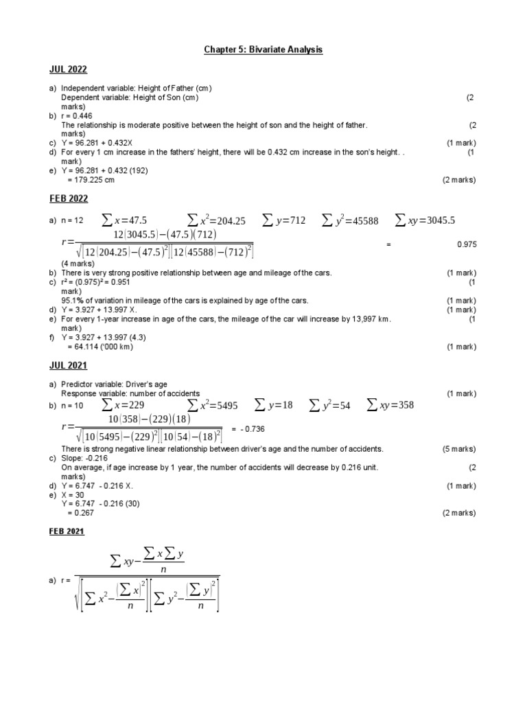 Tutorial Chapter 5 Bivariate Analysis Solution Pdf Dependent And