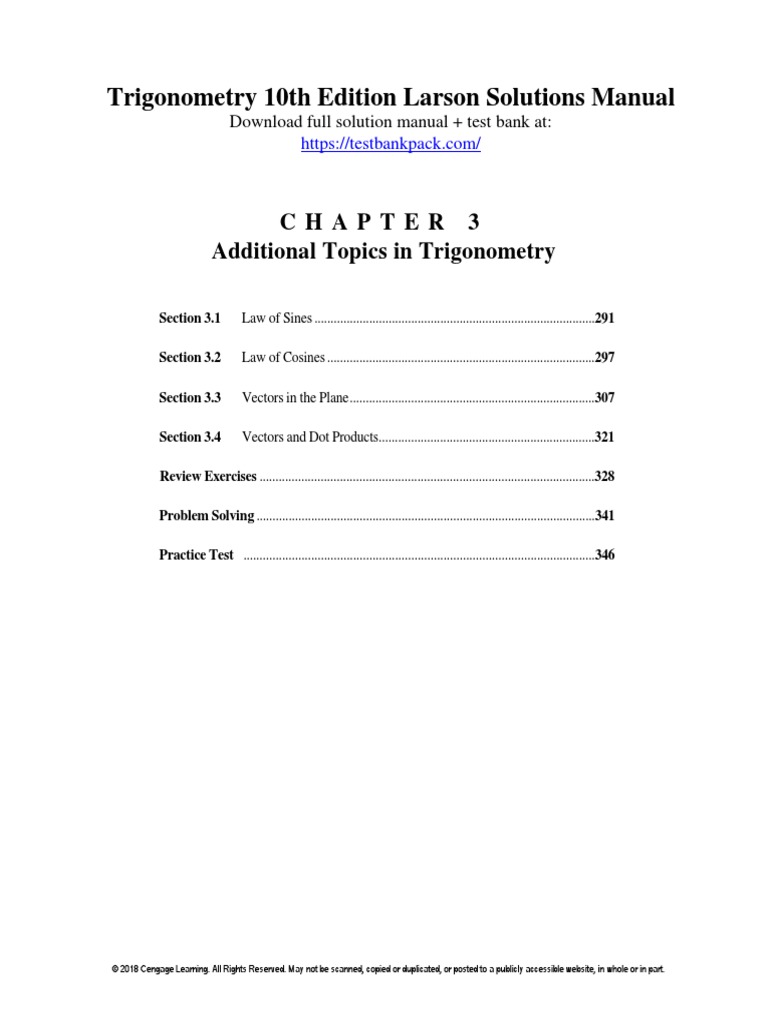 Trigonometry 10th Edition Larson Solutions Manual 1 | PDF ...