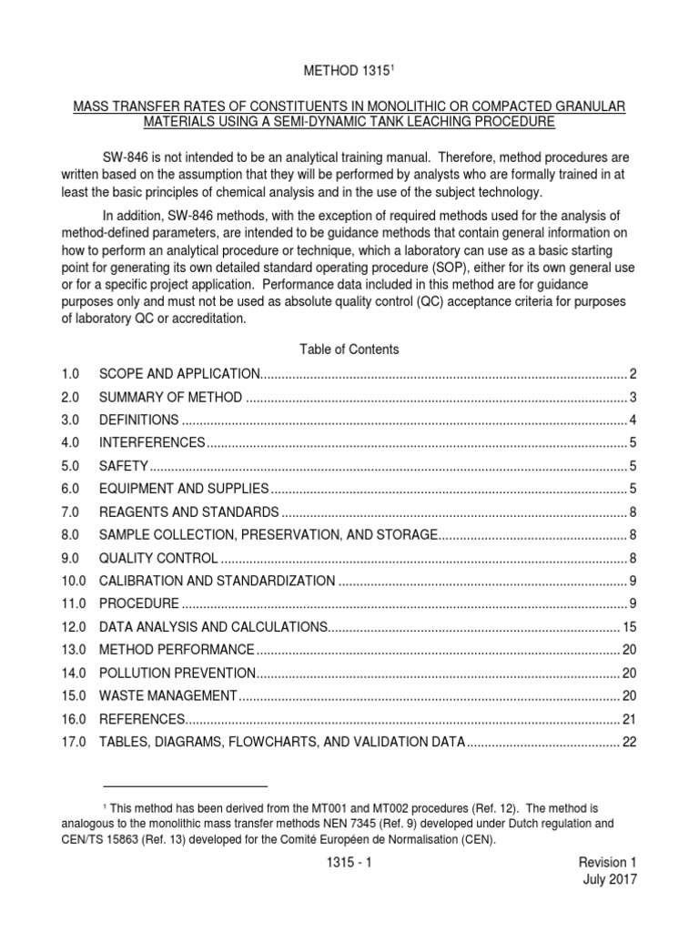 EPA Method 1315 1 | PDF