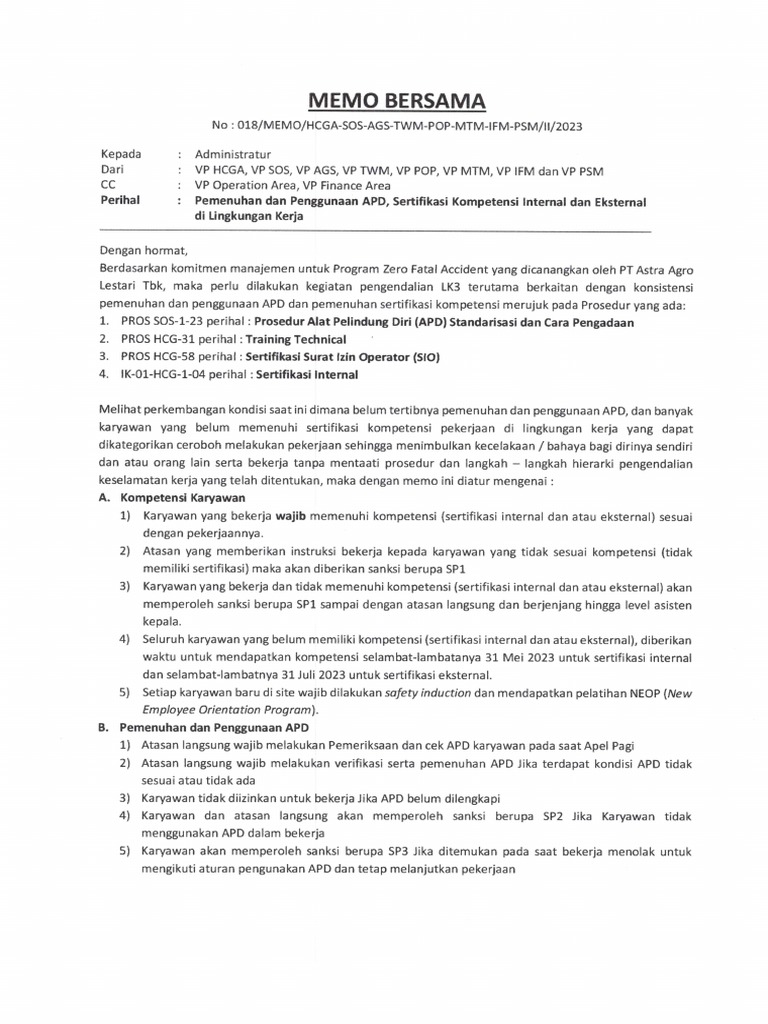 Memo Task Force | PDF