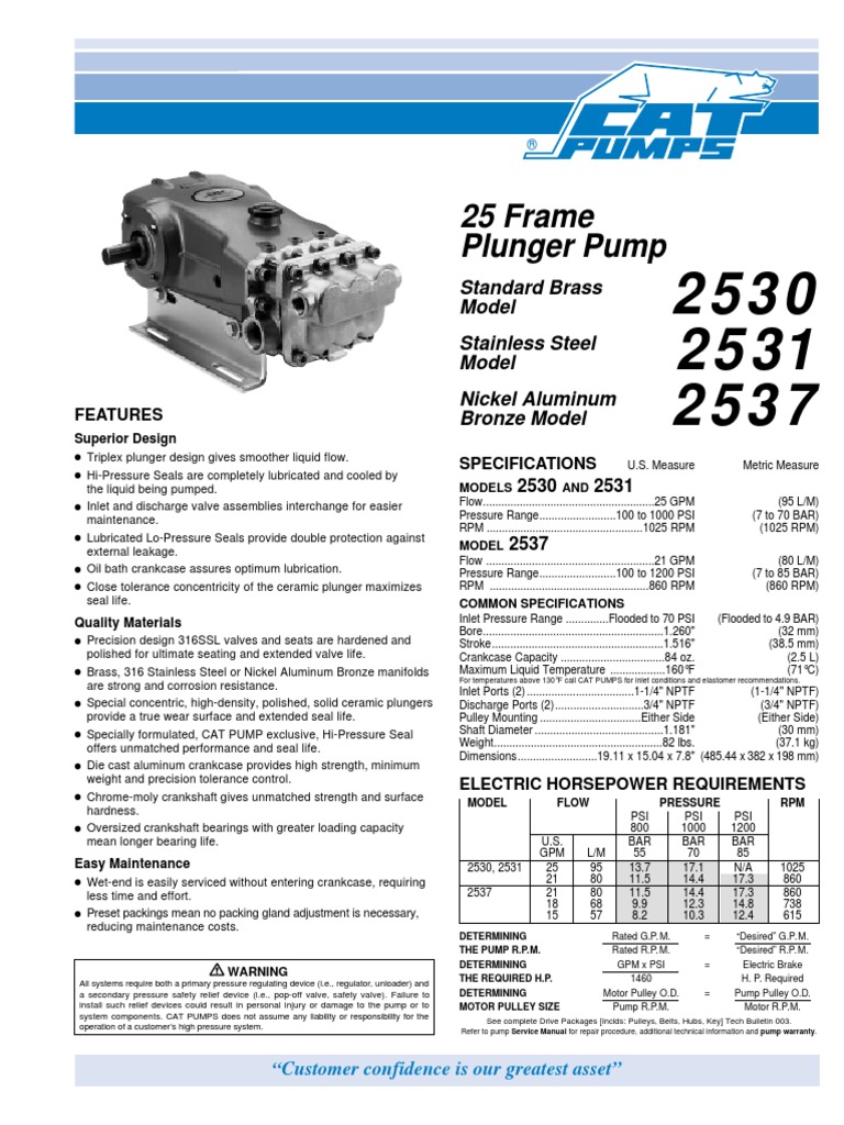 CAT 2531 Pump Manual. | Download Free PDF | Pump | Mechanical Engineering