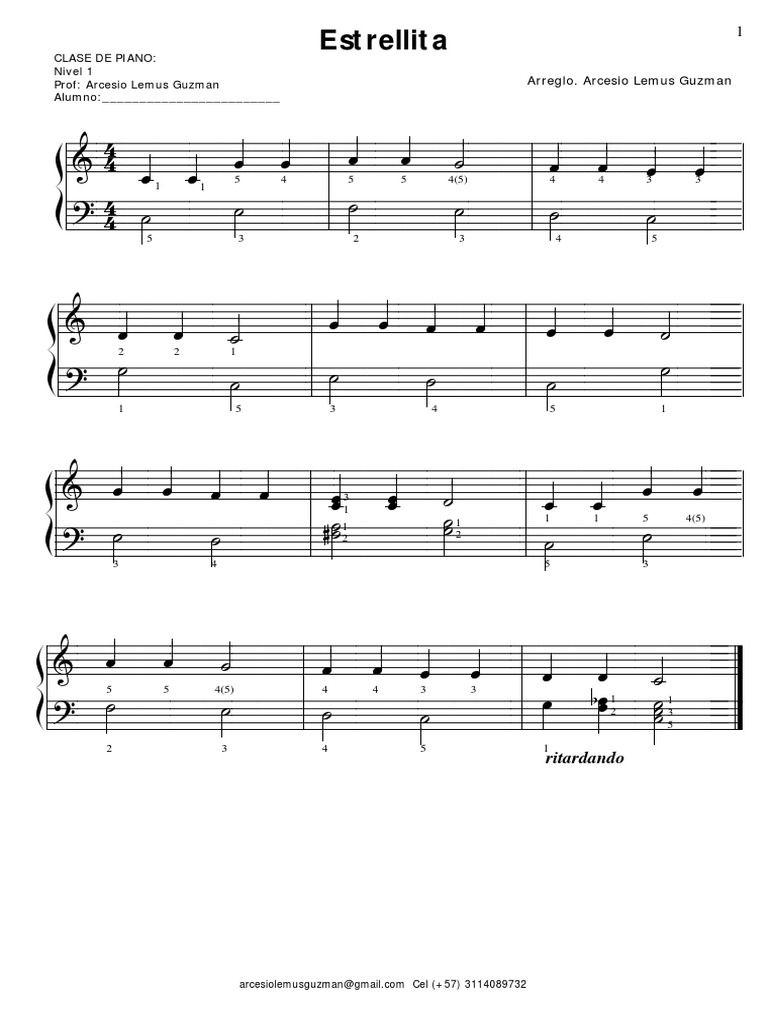 Estrellita Piano Partitura | PDF