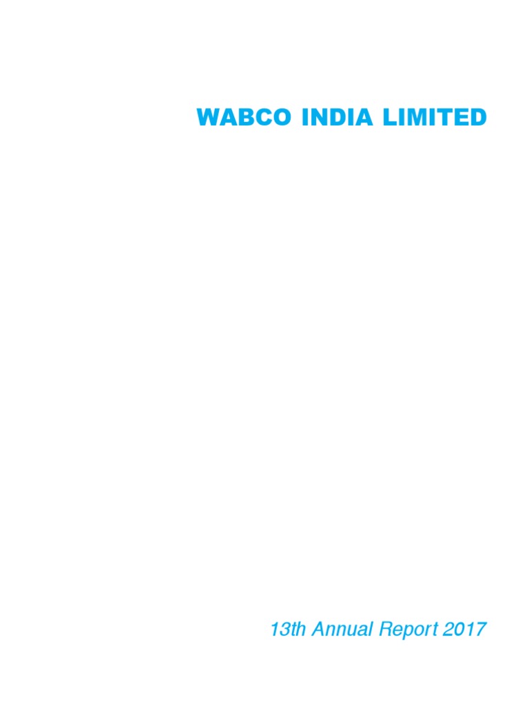 WABCO-India-Annual-Report-2017 | PDF