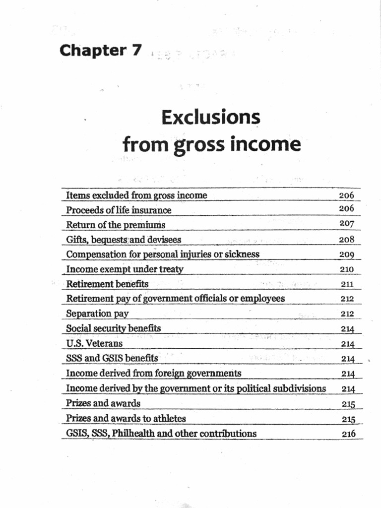Chpater 7-Exclusions From Gross Income | PDF