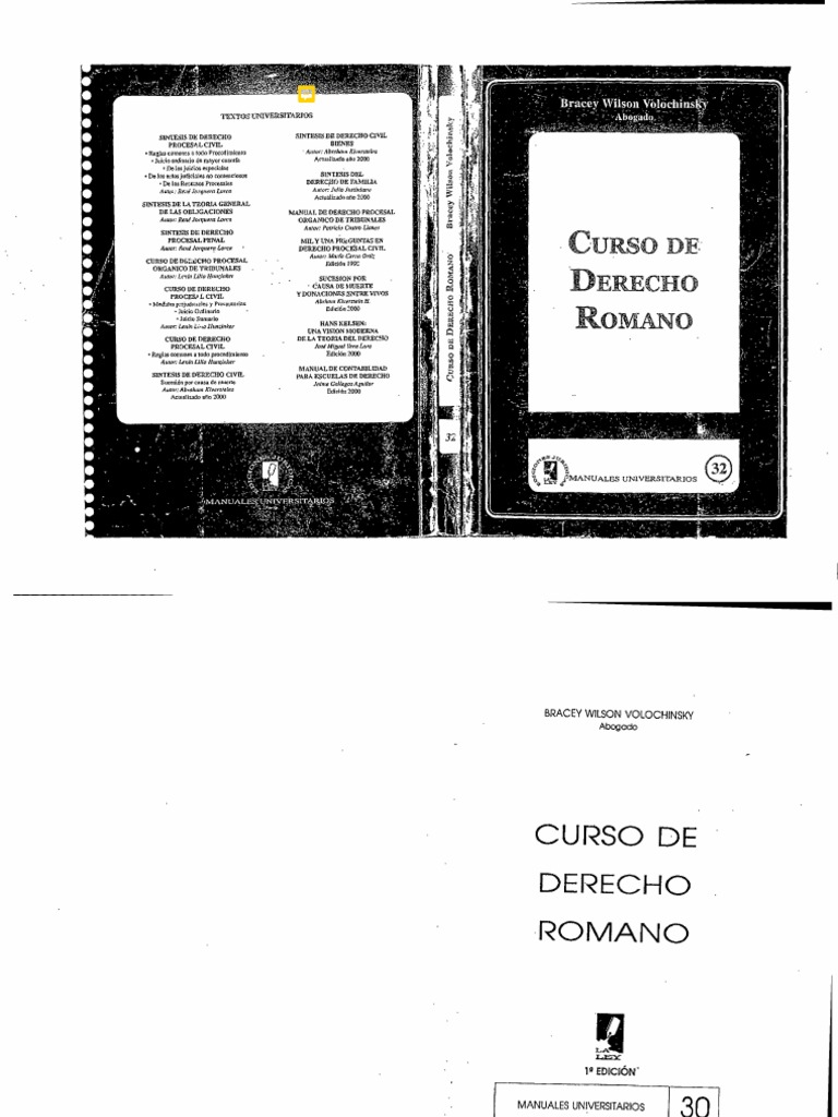 BRACEY WILSON Curso de Derecho Romano Bracey Wilsom Ok | PDF BRACEY WILSON Curso de Derecho Romano Bracey Wilsom Ok | PDF