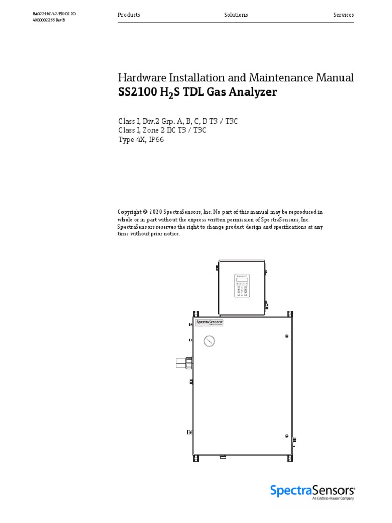 Hardware Installation and Maintenance Manual: SS2100 H S TDL Gas ...