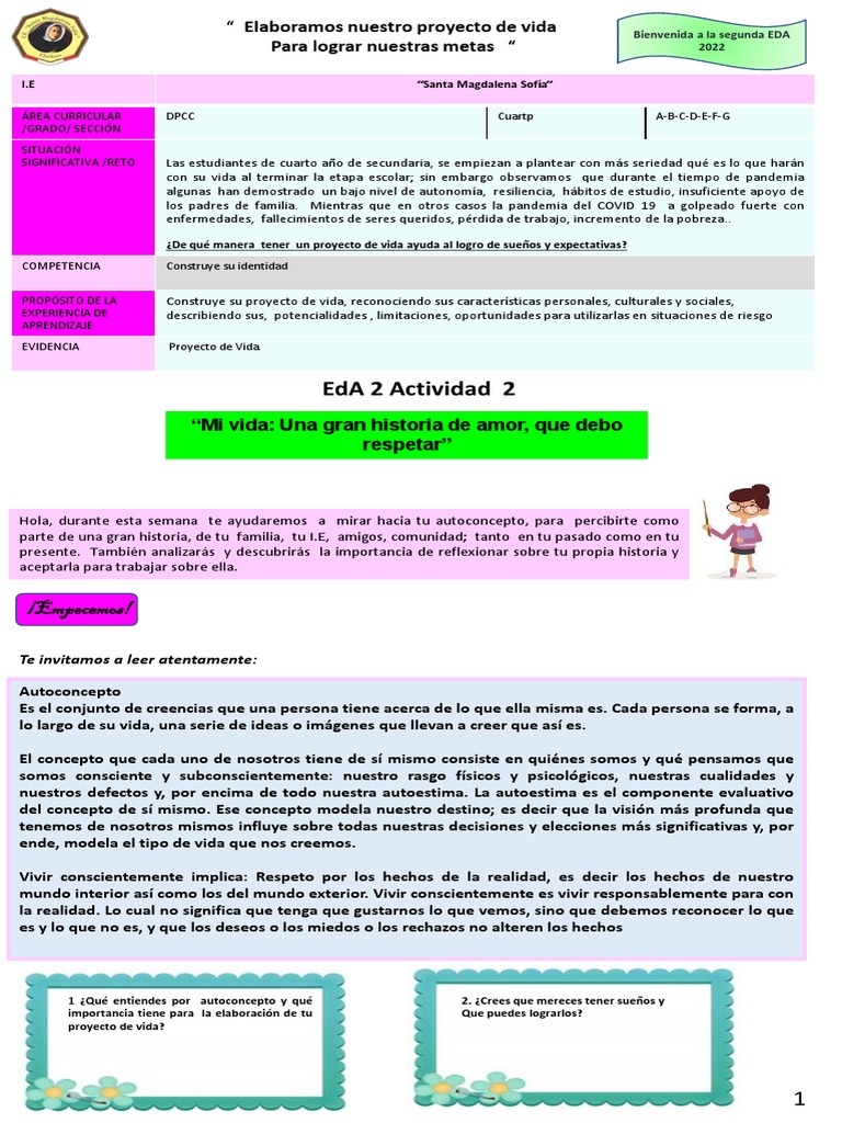 EdA 2 Actividad 2... | PDF | Autoestima | Sicología