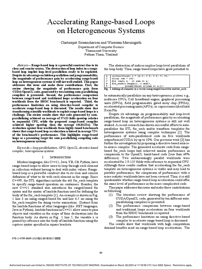 Accelerating Range Based Loops On Heterogeneous Systems Pdf 3348