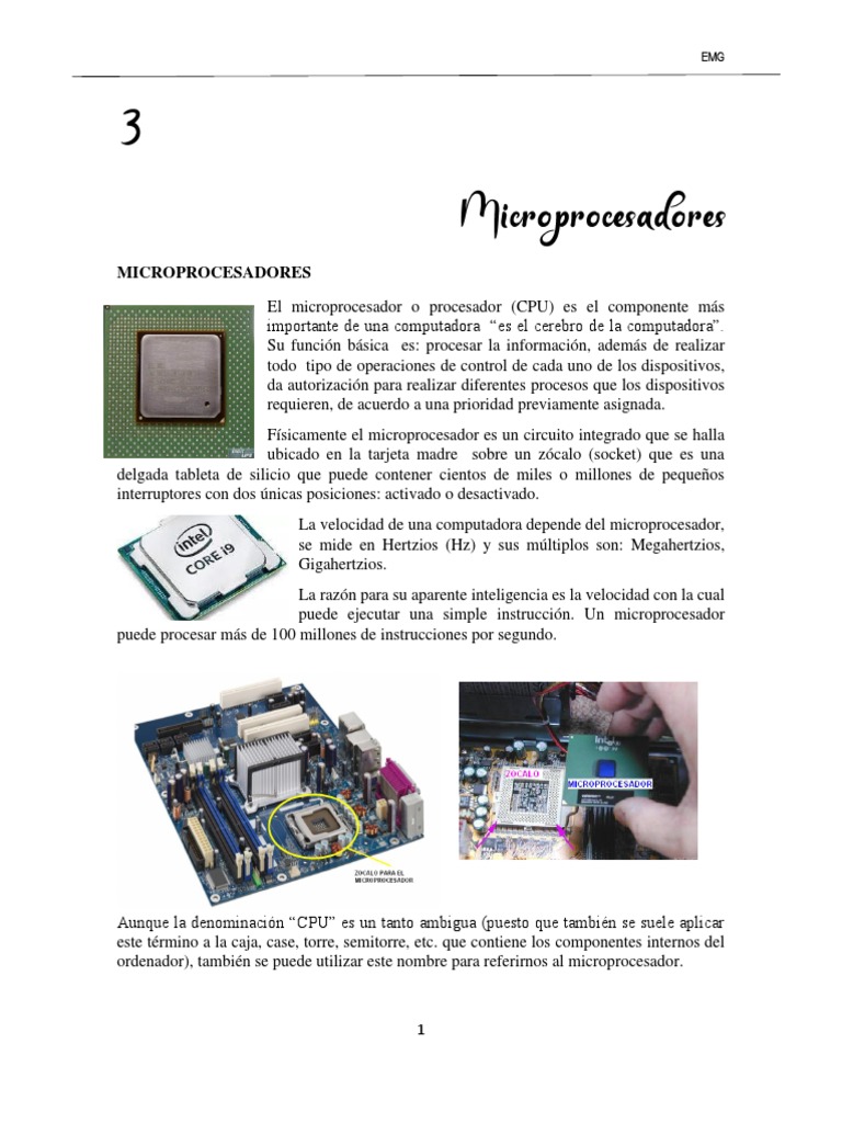 Tema 3 Microprocesadores | PDF | Microprocesador | Unidad Central de procesamiento
