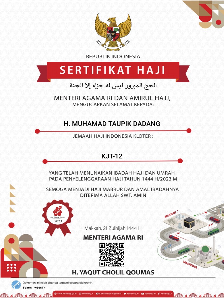 Sertifikat Haji KJT-18(1015) | PDF