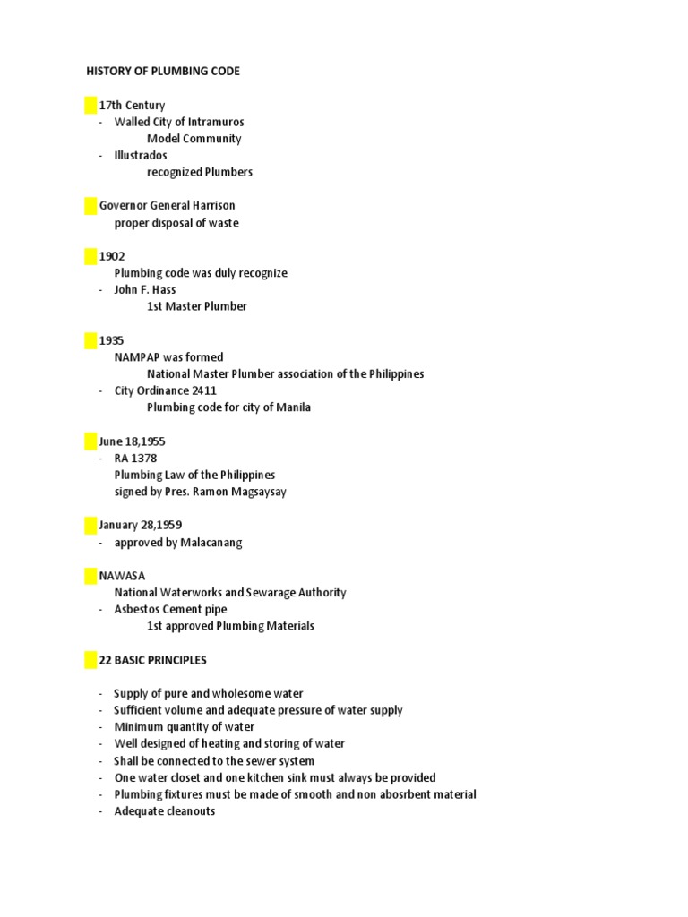 Plumbing Code History and Principles | PDF | Sanitary Sewer | Plumbing