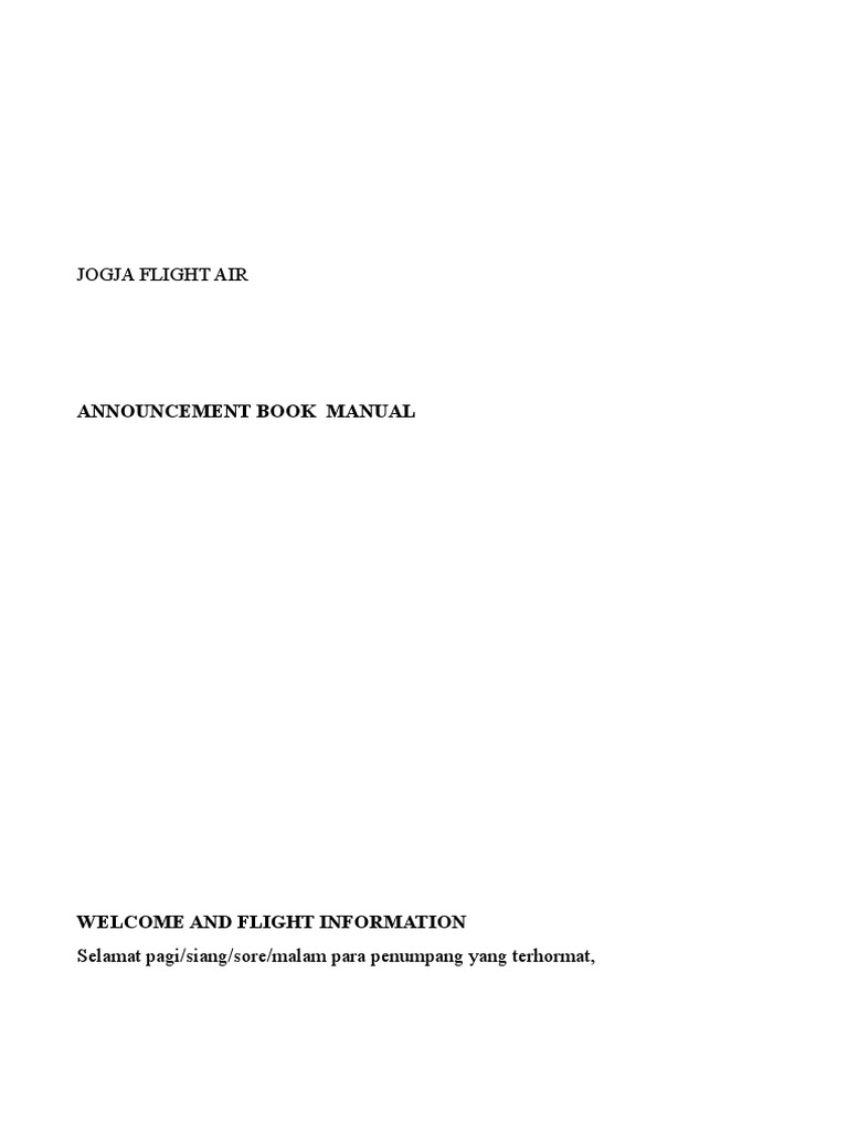 In-Flight Announcements Guide | PDF | Business | Technology & Engineering